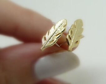 Feather necklace Gold feather Feather pendant Opal | Etsy