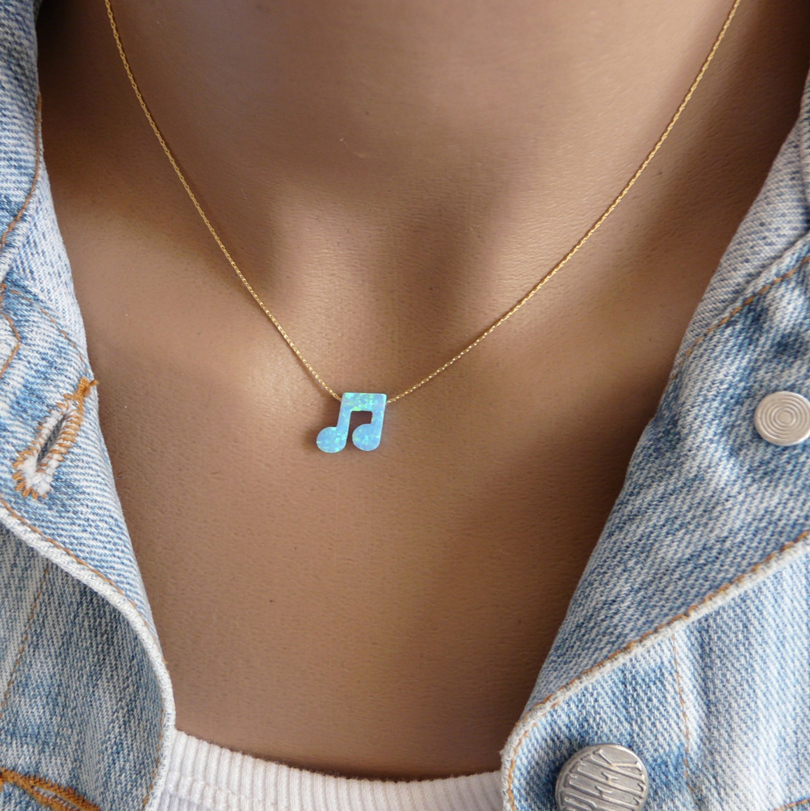 Music Note Necklace Music Necklace Music Jewelry Musician | Etsy