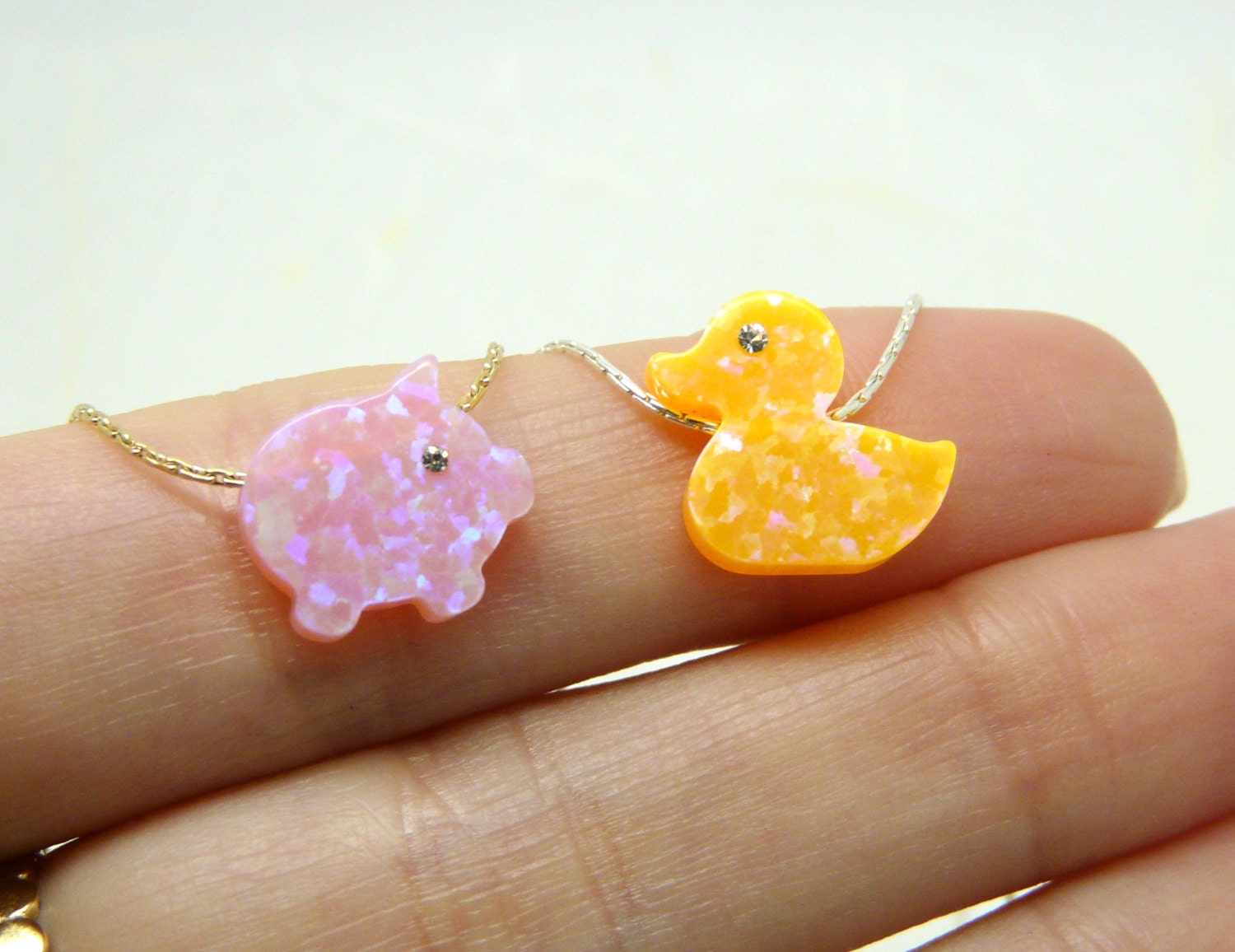 Rubber Duck Necklace, Pig Necklace, Animal Necklace, Kids Necklace ...