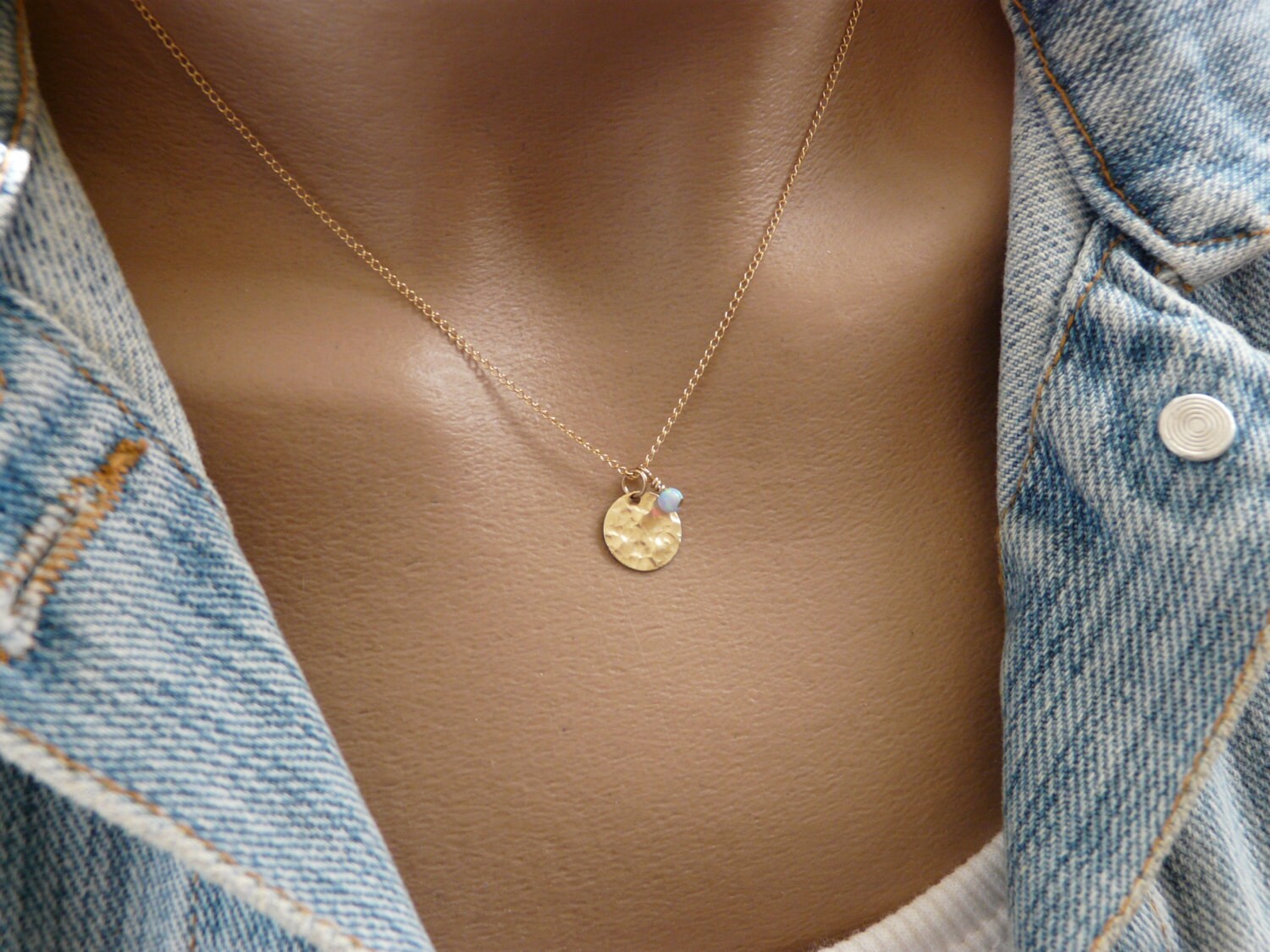 Disc Necklace, Gold Disc Necklace, Coin Necklace, Tiny Disc Necklace ...