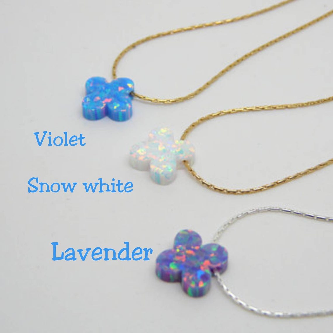 Clover Necklace Four Leaf Clover Lucky Charm Necklace 4 - Etsy