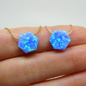 Geometric Jewelry, Opal Necklace, Hexagon Opal Pendant, Opal Jewelry ...