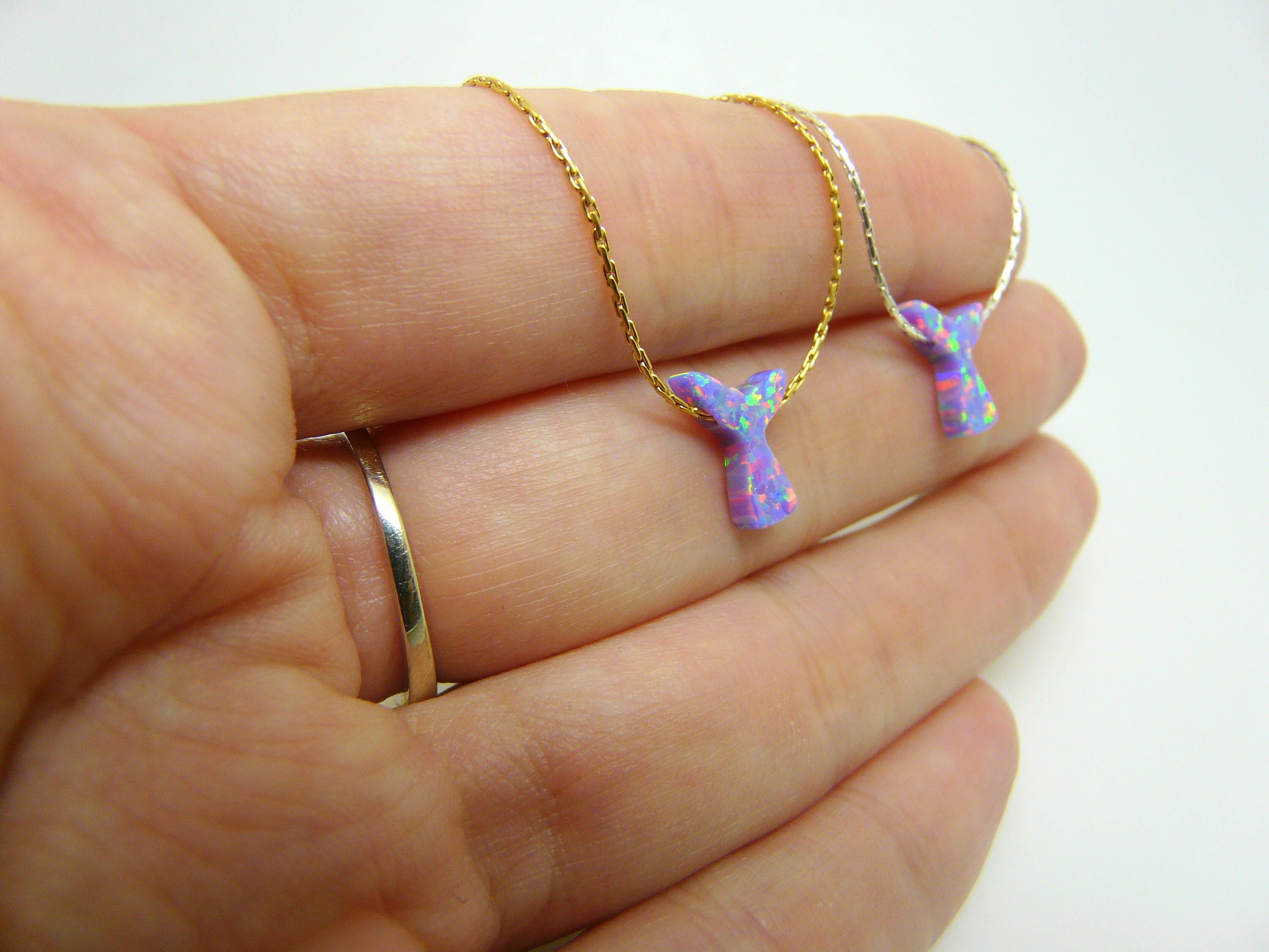 Mermaid tail necklace Mermaid jewelry Opal mermaid tail | Etsy