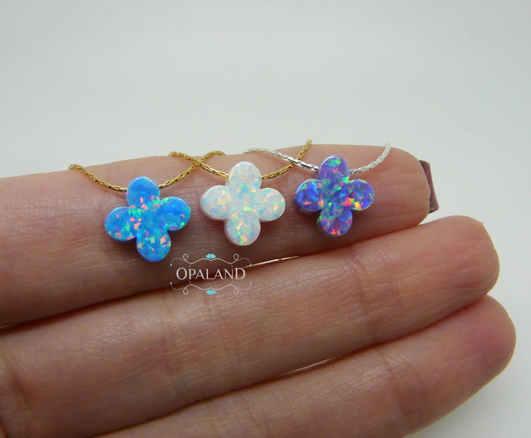 Clover Necklace, Four Leaf Clover, Lucky Charm Necklace, 4 Leaf Clover ...