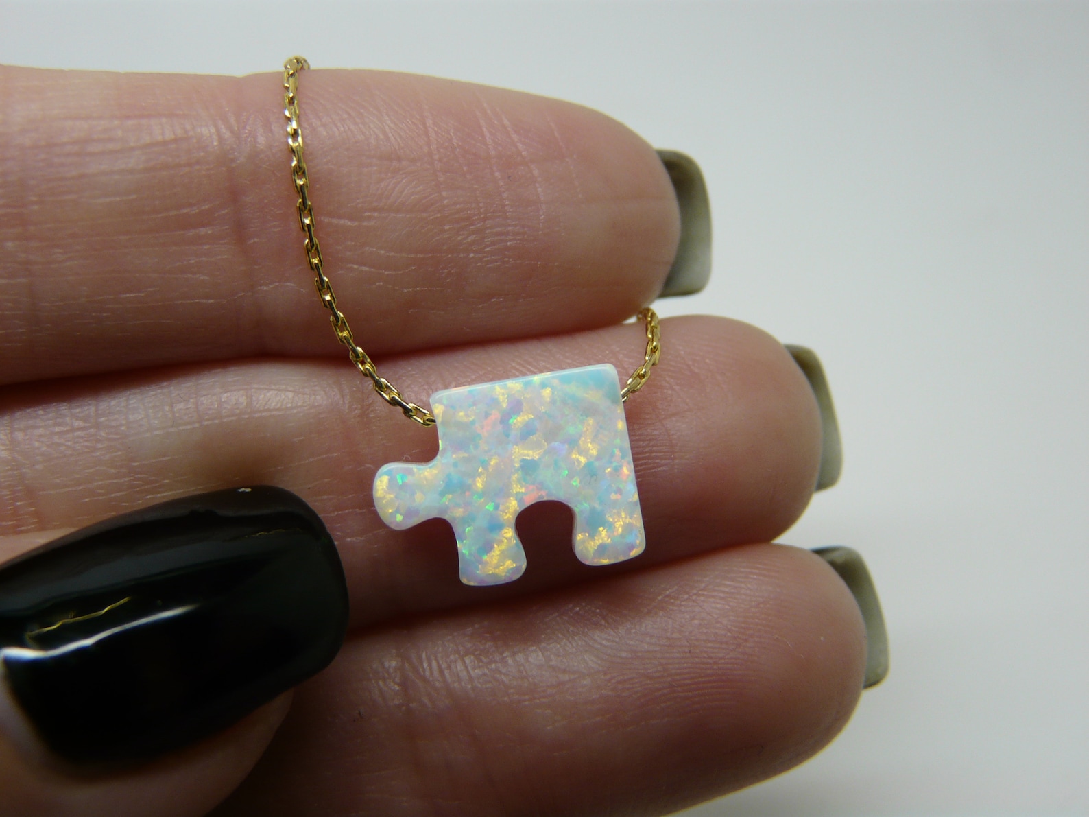 Puzzle Piece Necklace Opal Puzzle Necklace Puzzle Jewelry - Etsy