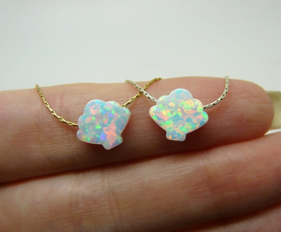 Shell Necklace Opal Shell Necklace Beach Wedding Tiny Shell Necklace Dainty Sea Shell Jewelry Beach Vacation Bridesmaid Gift Etsy
