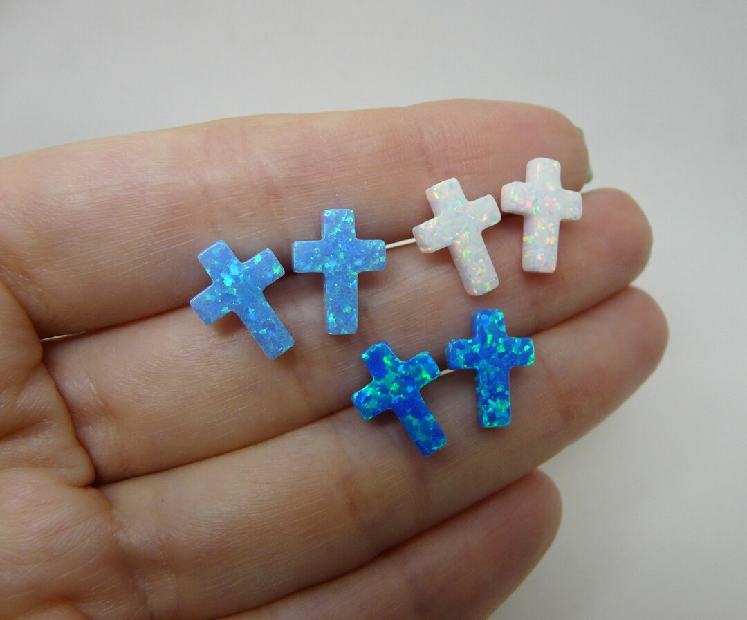 Cross Opal Earrings, Cross Stud Earrings, Cross Earrings Women, Cross ...