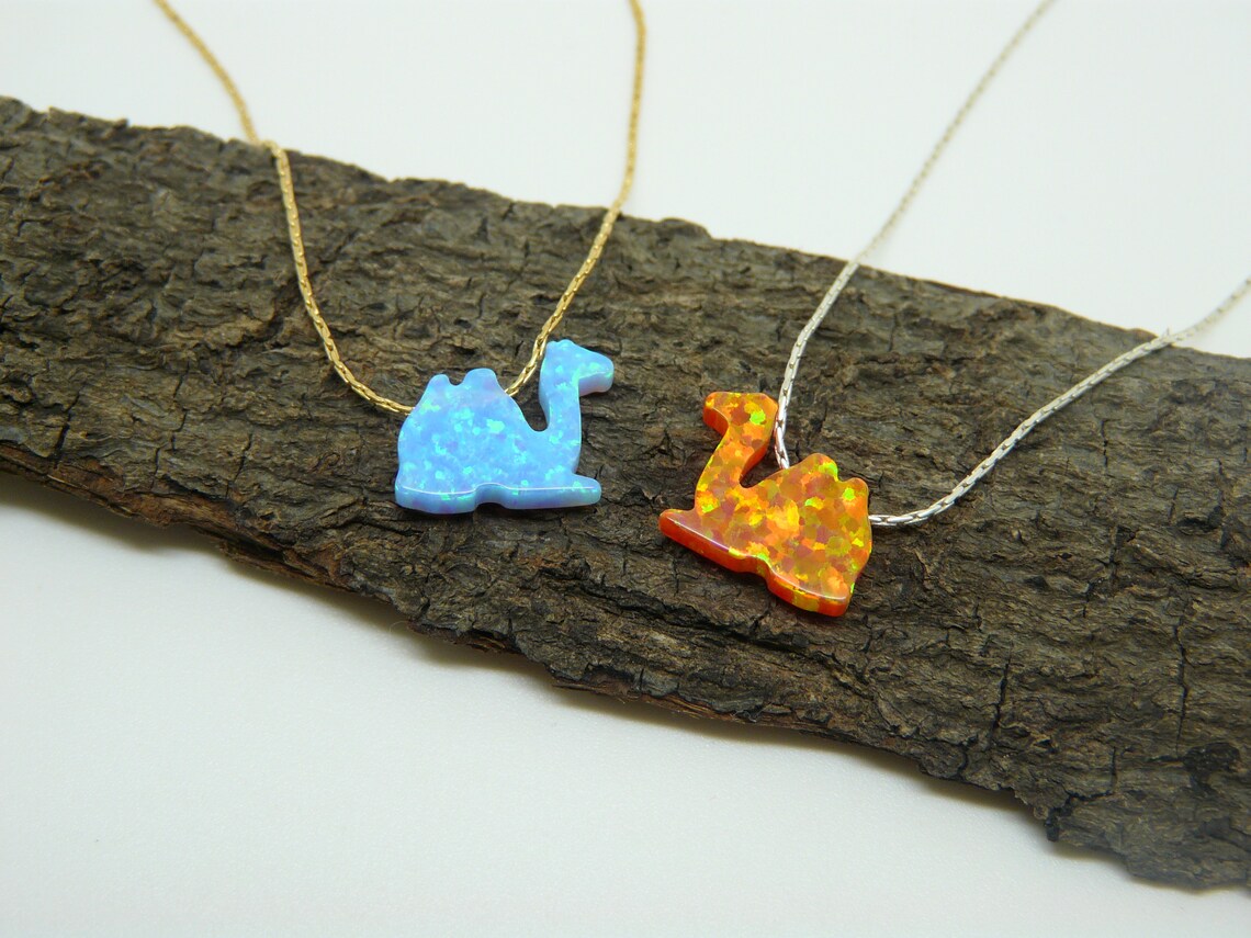 Camel Necklace Camel Jewelry Camel Charm Opal Camel - Etsy