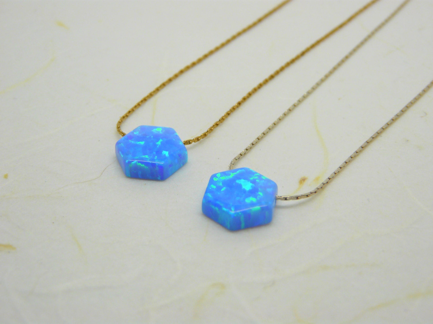 Geometric Jewelry, Opal Necklace, Hexagon Opal Pendant, Opal Jewelry ...
