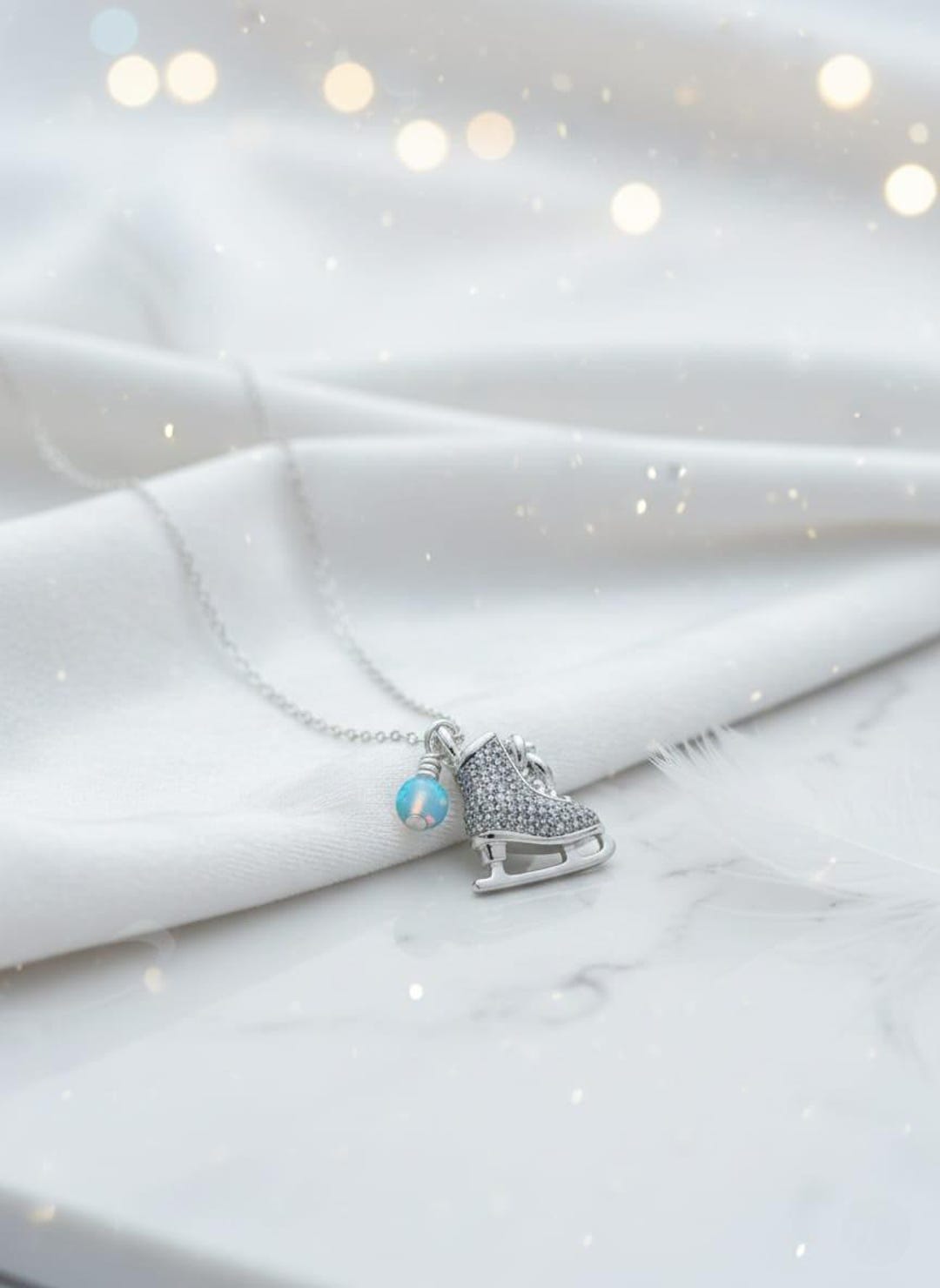 Ice Skate Necklace, Figure Skater Jewelry, Winter Gift, Ice Skating ...