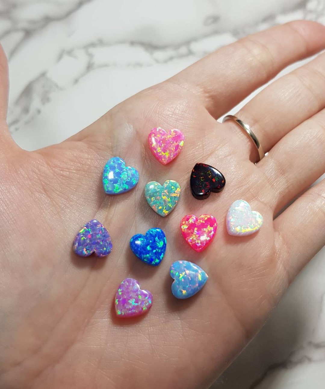 Valentines Day Gift, Heart Necklace, Valentines Gift, Opal Heart ...