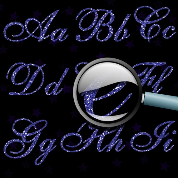 Digital Glitter Alpha Large Glitter Letters Design #126 Blue Glitter ...