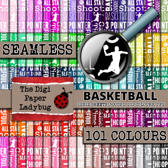 Craft Supplies & Tools Photography Basketball digital paper basketball ...