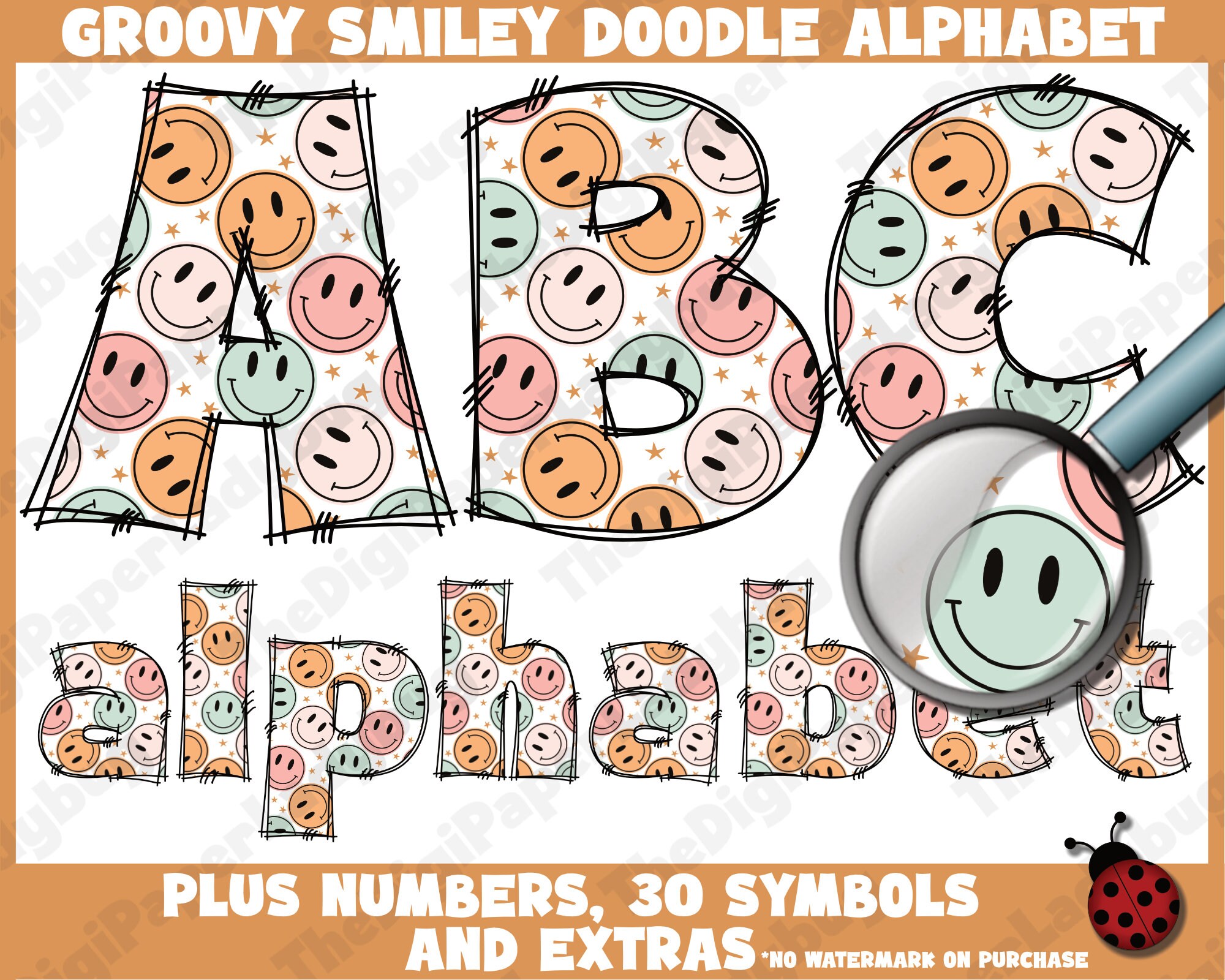 Smiley Face Font Png - Etsy Australia