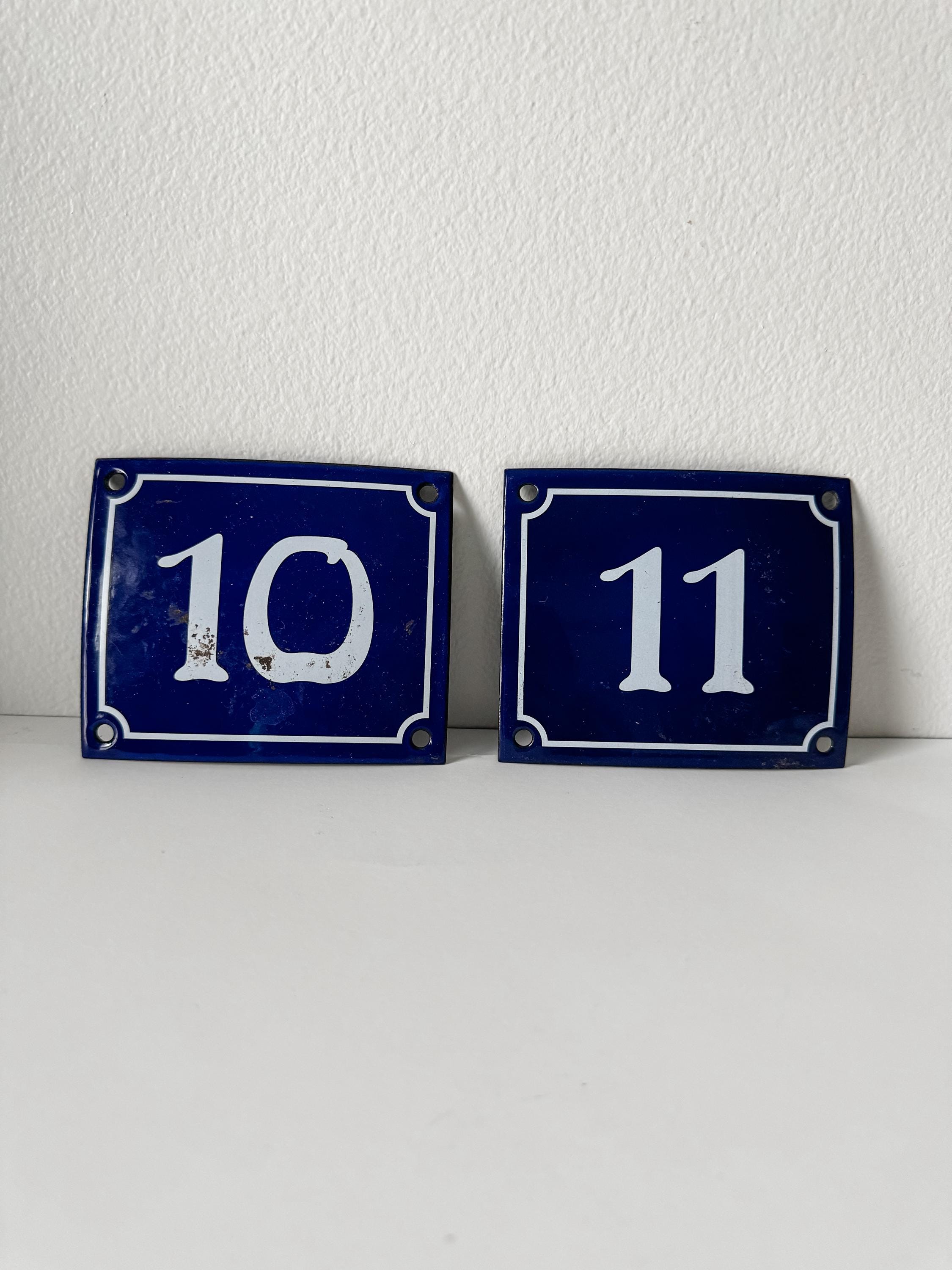 French Porcelain Over Enamel Blue House Number Plaque - Etsy