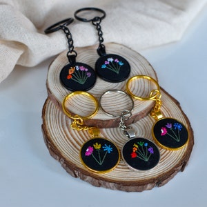 Subtle Pride Flags Embroidered Keyring. LGBT Floral Cute Transgender ...