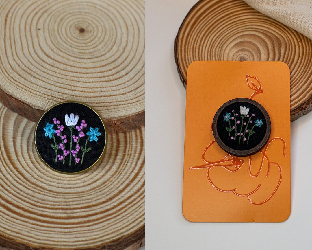 Transgender Flag Floral Embroidered Pin: Discreet Subtle LGBT Brooch - Etsy