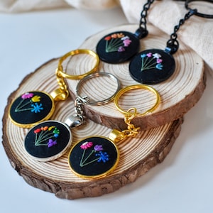 Subtle Pride Flags Embroidered Keyring. LGBT Floral Cute Transgender ...