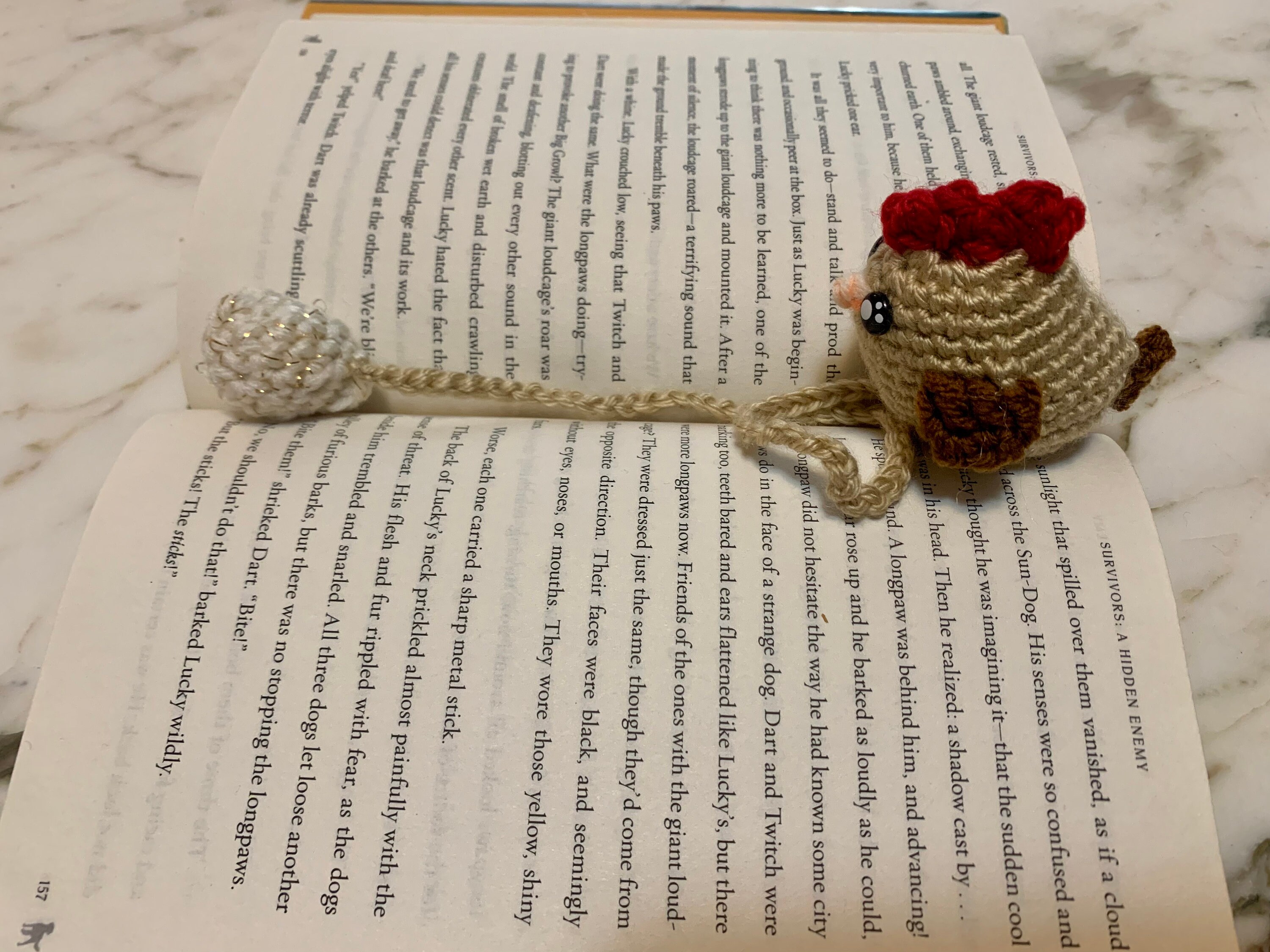 Crochet Chicken Bookmark, Crochet Hen Bookmark, Chicken Bookmark, Hen ...