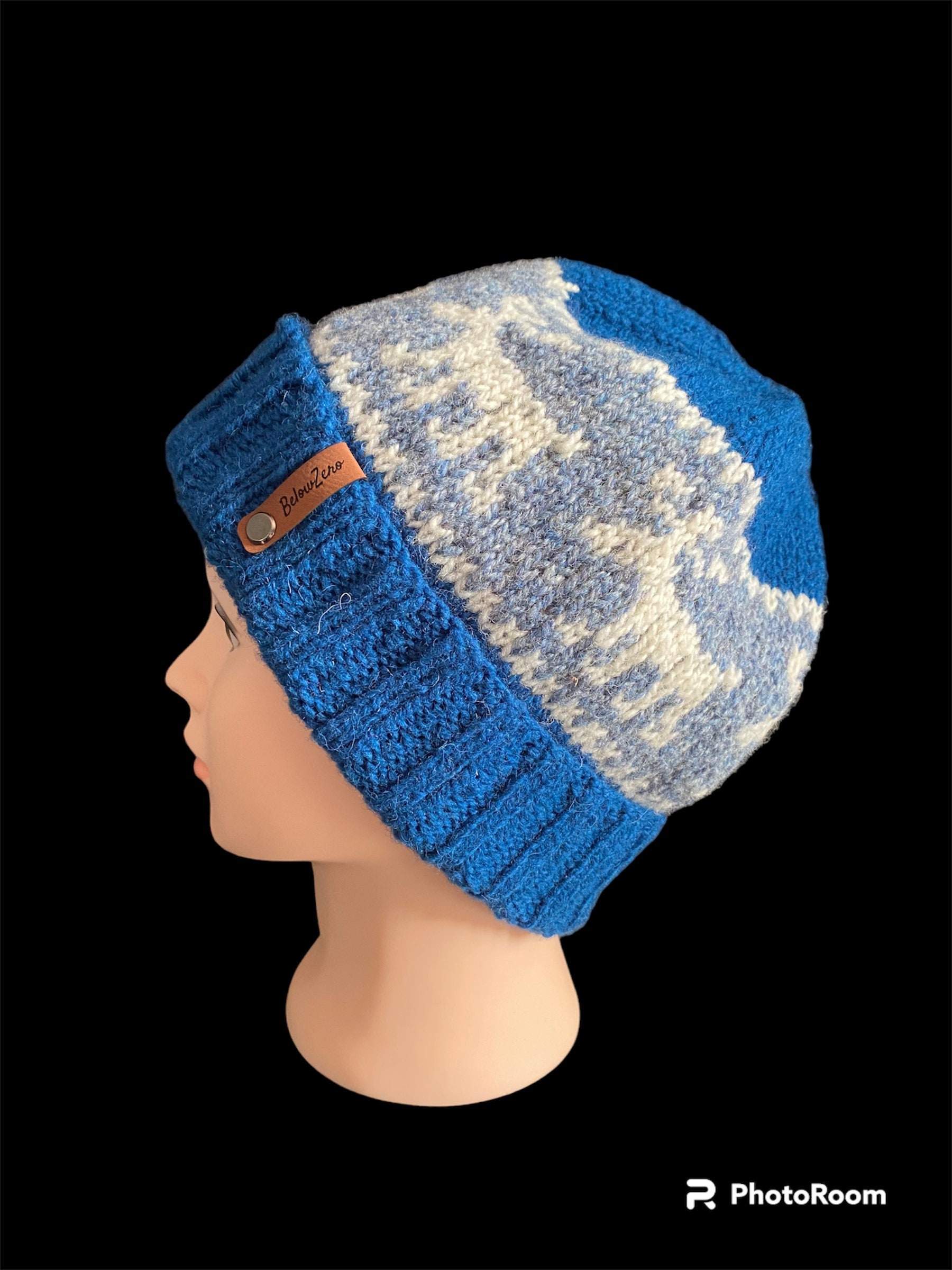 Moose Hat. Wool Hat. Fair Isle Hat. Hand Knit Hat. Winter Hat. Slouchy ...