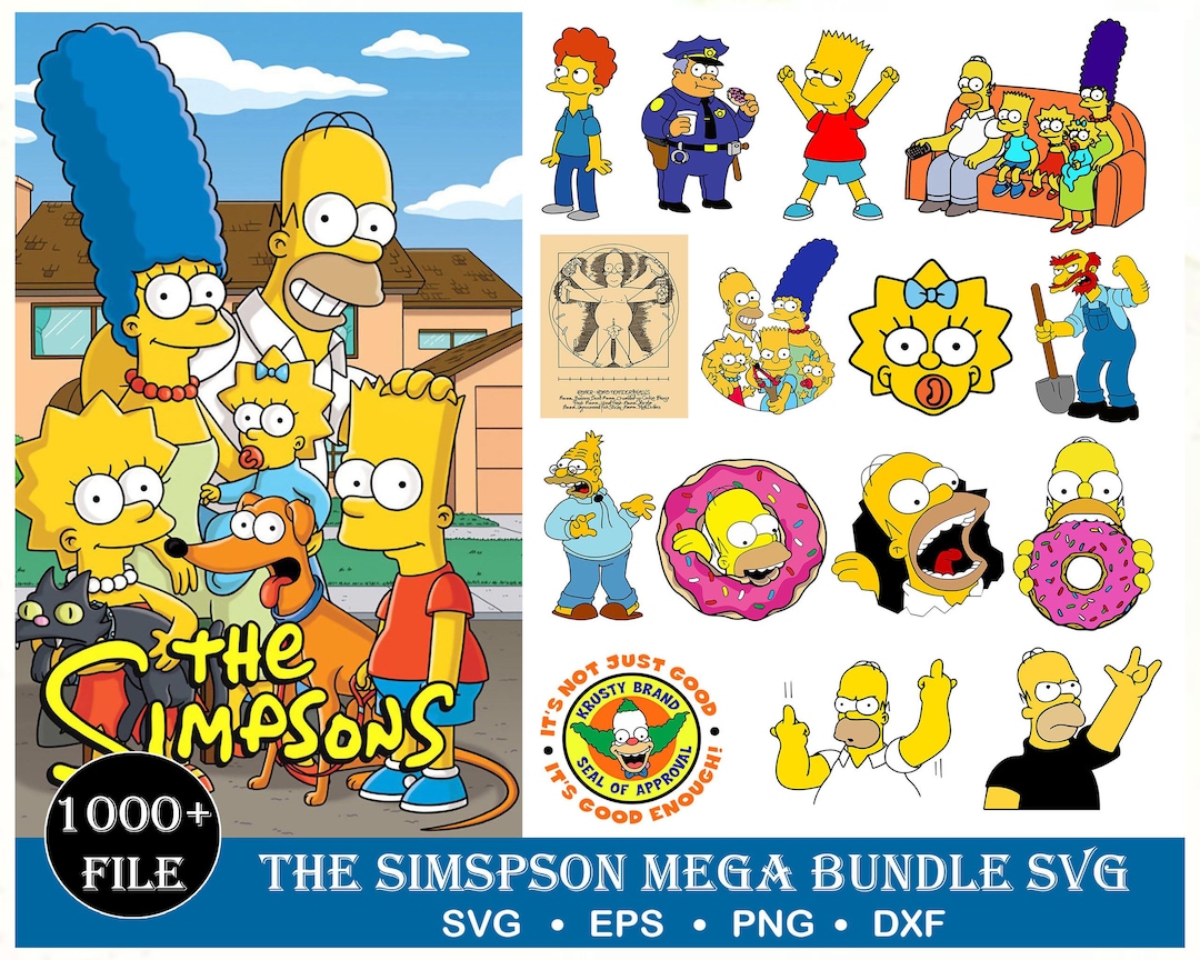 The Simpsons SVG, Simpsons Birthday Invitation SVG, Layered Svg Bundle ...