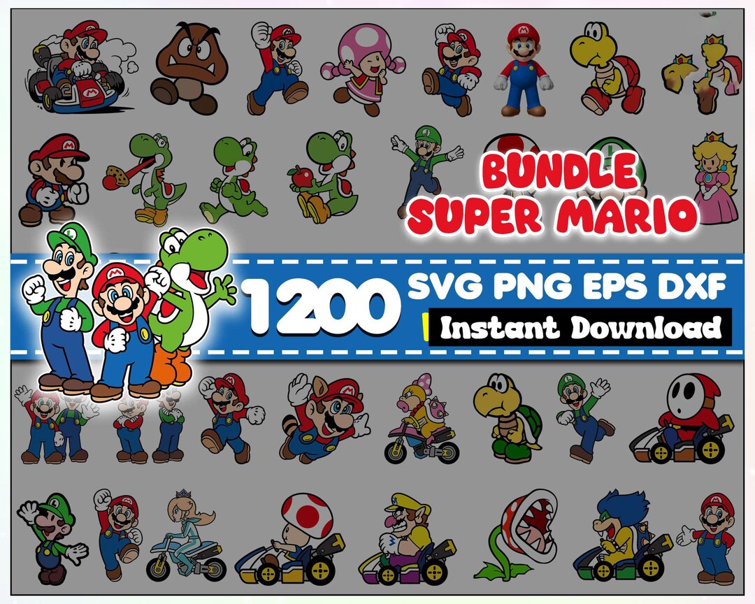Super Mario SVG Bundle for Cricut and Sublimation, Mario Family Layered ...