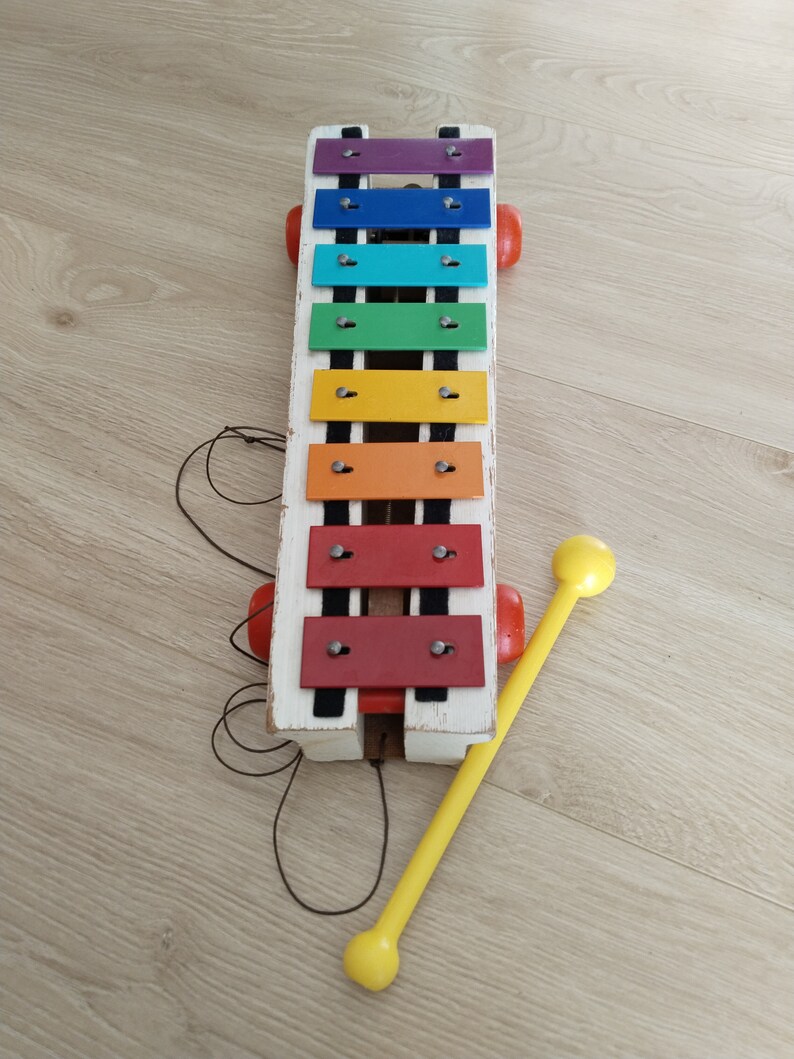 Vintage Fisher Price Xylophone, Rolling Piano, 1964 - Etsy