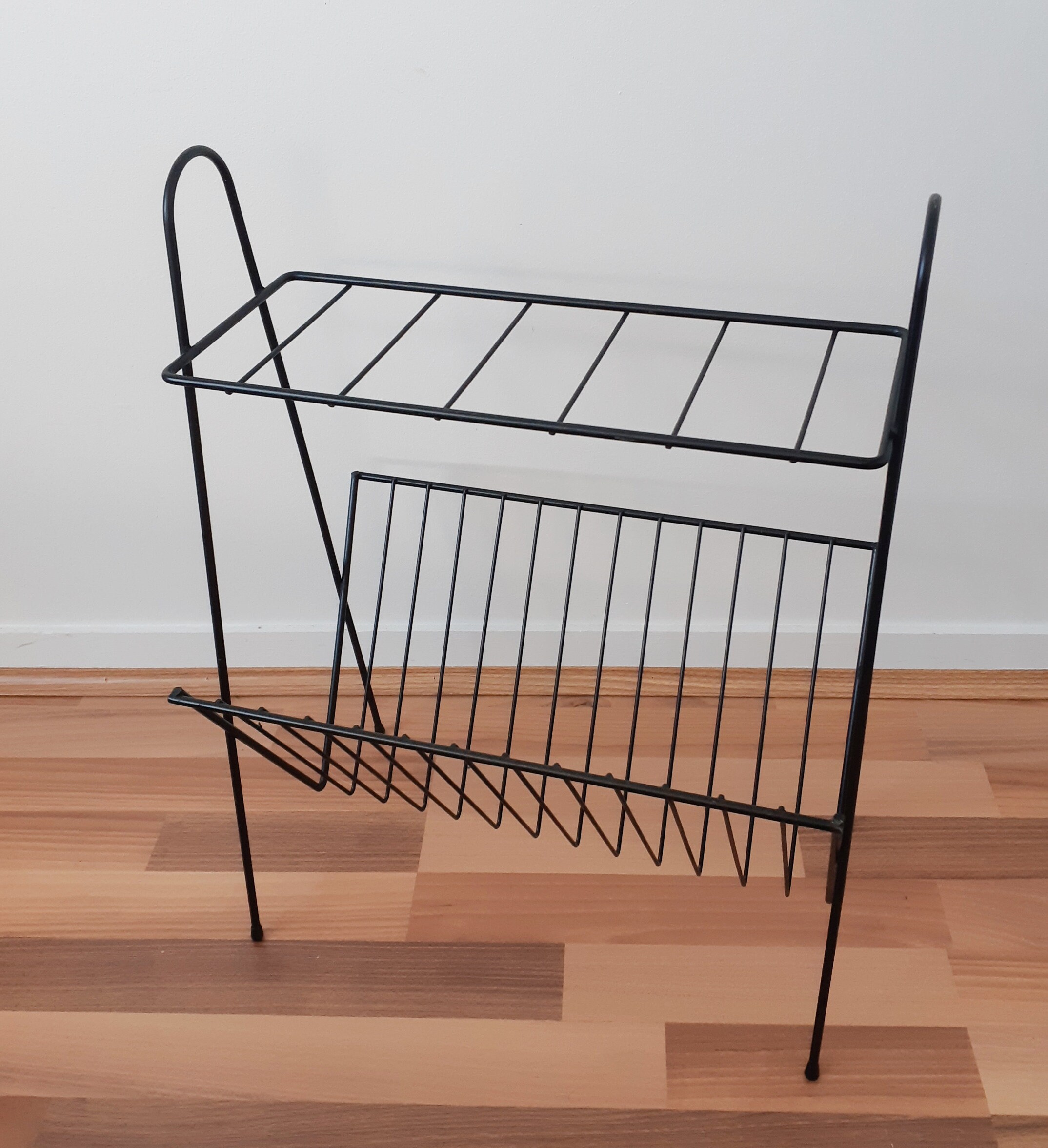 Black Metal Magazine Holder Side Table Vintage French - Etsy