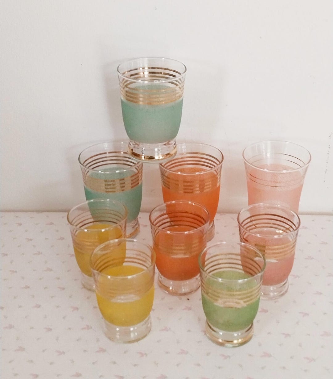 Set of 9 Granite Glasses, Vintage 50s, Water Glasses - Etsy UK