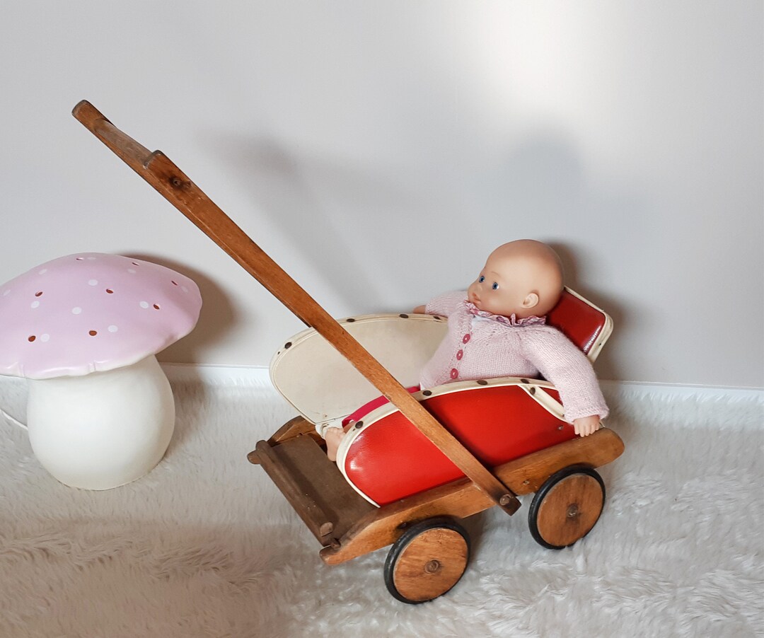 Vintage Doll Stroller, 50s, Wooden - Etsy
