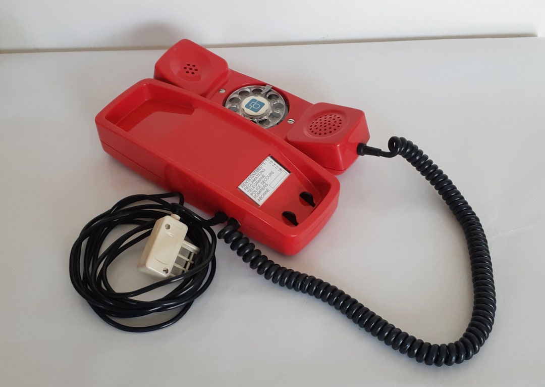 Vintage Red Rotary Phone From the 80s - Etsy