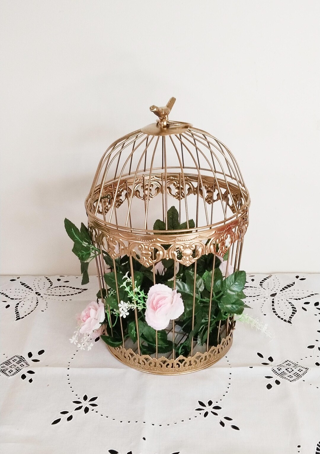 Vintage Cage for Decoration in Golden Metal, Wedding Decoration, Aviary ...
