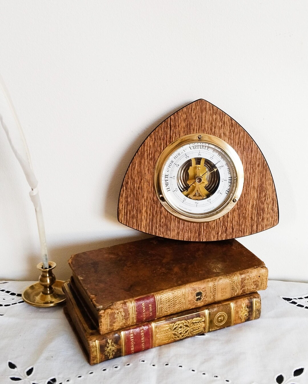 Vintage Aneroid Barometer, on Triangular Formica Stand, 1950s - Etsy UK