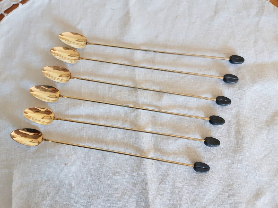 Golden Coffee Spoons, Coffee Bean, Mazagran, Vintage 70s - Etsy