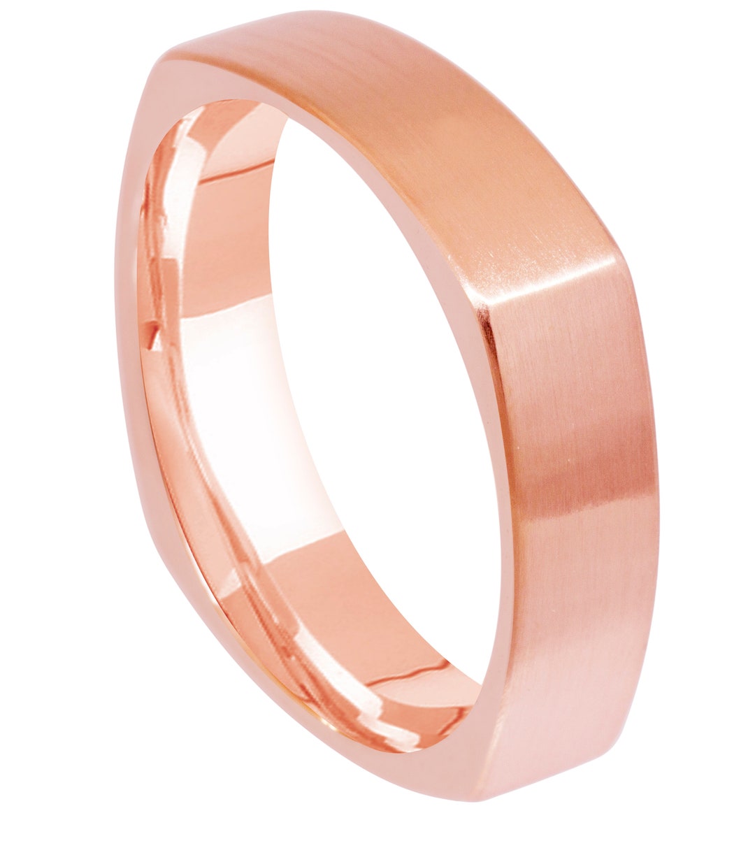 Rose Gold Solid Handmade Square Shaped Wedding Ring, Wedding Band ...