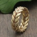 6mm 14K/18K Yellow Gold Hand Crafted Fern Style Wedding Band, Floral ...