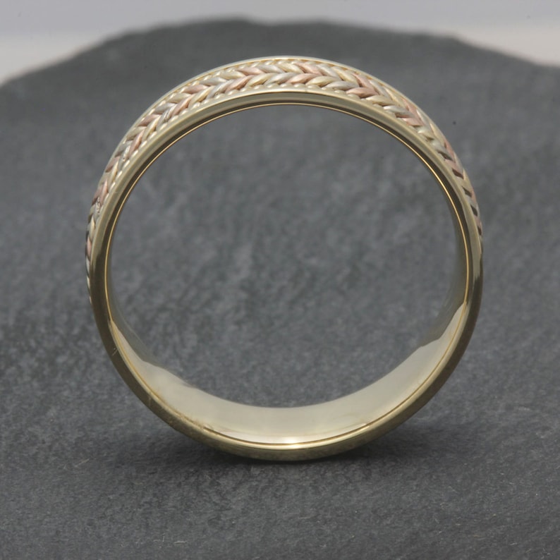 Tri Color Gold Braided Comfort Fit Wedding Band Gold Rings - Etsy