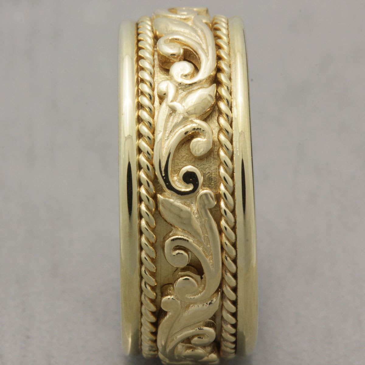 9mm Designer Solid Yellow Gold Hand Crafted Paisley Design | Etsy