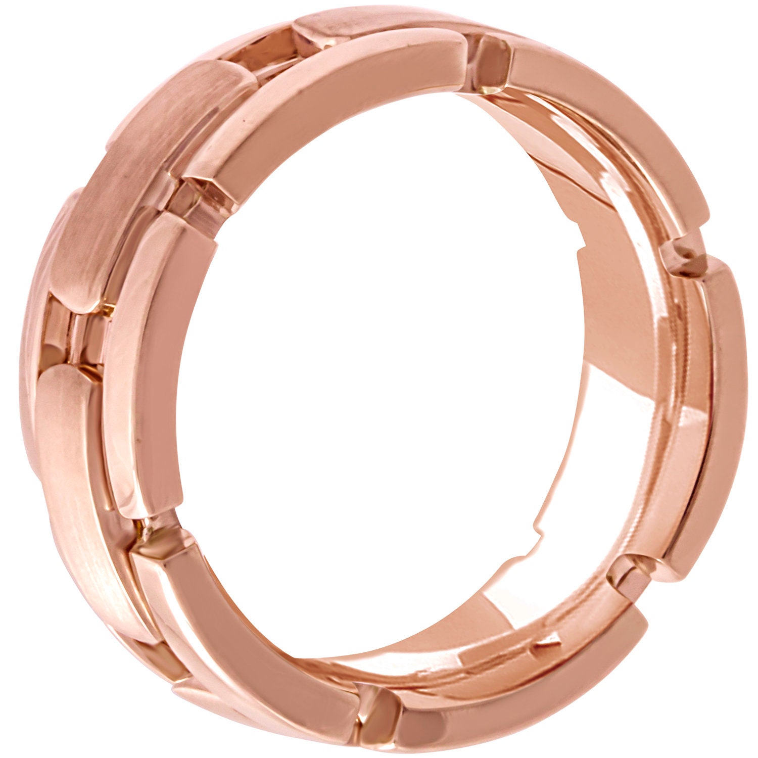 Unique Solid Rose Gold Brick Design Hand Made Brushed Finish | Etsy