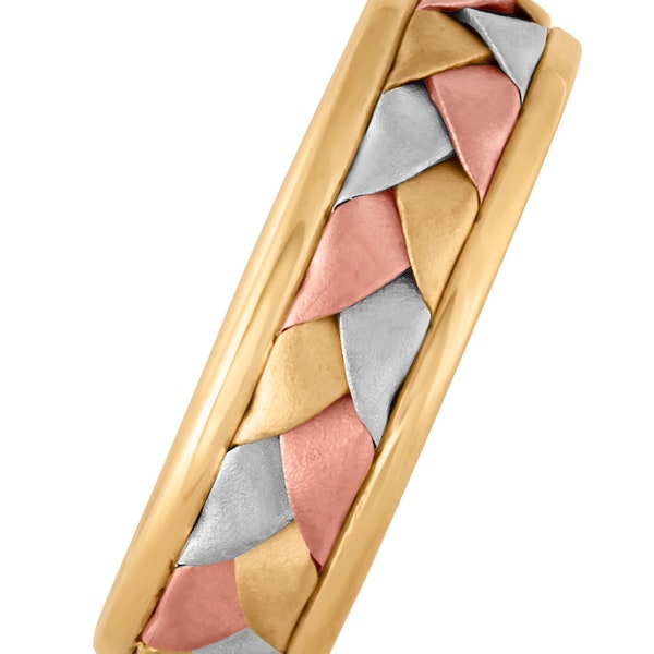 Tricolor Braided Wedding Band - Etsy