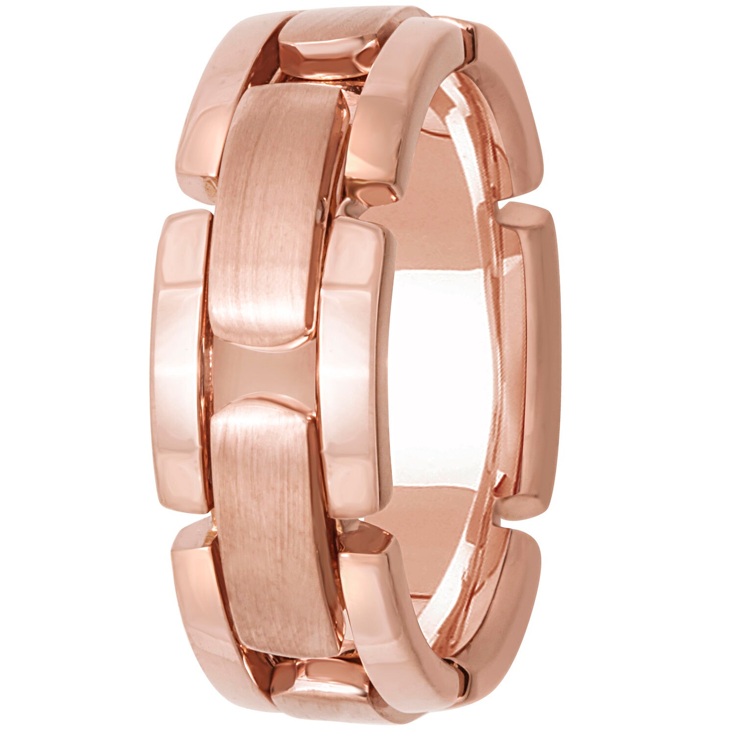 Unique Solid Rose Gold Brick Design Hand Made Brushed Finish | Etsy