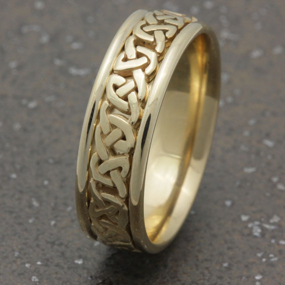 Yellow Gold Celtic Wedding Ring Trinity Knot Comfort Fit - Etsy