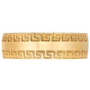 Unique Yellow Gold Designer Greek Key Wedding Band, Solid Gold Band ...