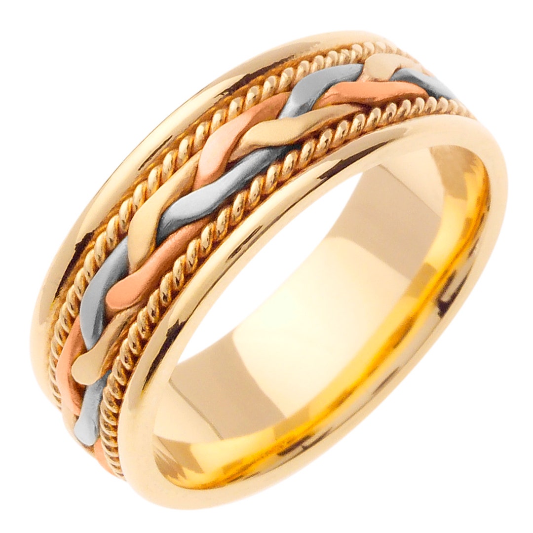 Unique Designer Tri-color Gold Hand-braided Woven, Rope Braided ...