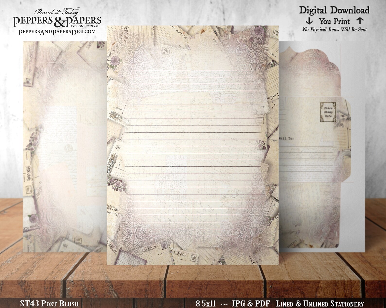 Printable Writing Paper, Printable Stationery Set, for Scrapbooking ...