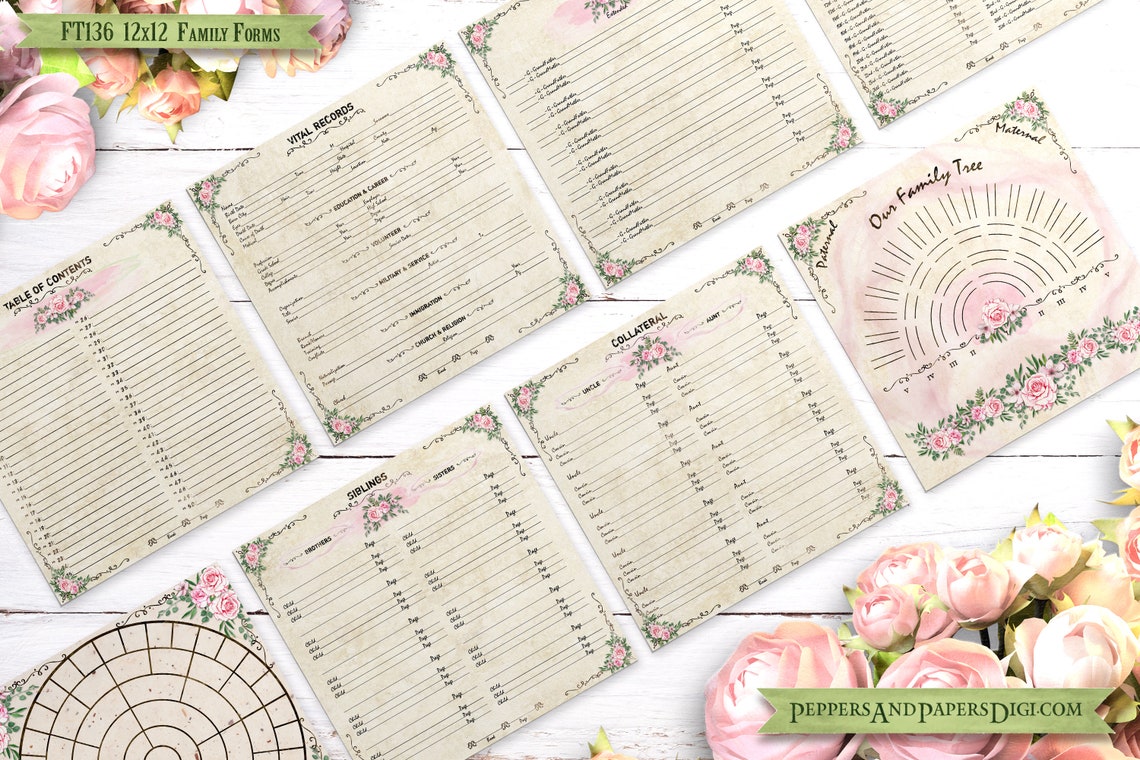 Family Tree Workbook Genealogy Forms Ancestry Record - Etsy