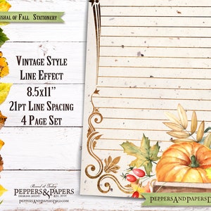 Fall Writing Paper, Printable Stationery Set, Scrapbooking, Journaling ...