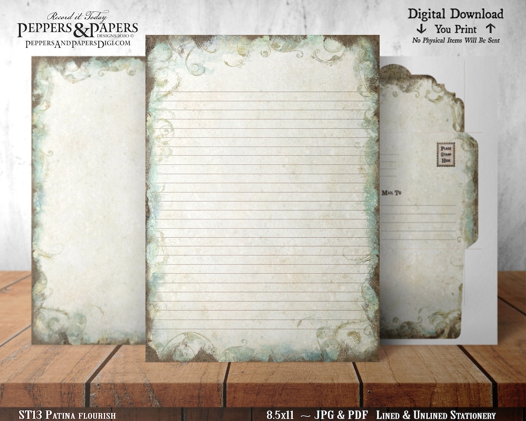 Printable Writing Paper, Printable Stationery Set, Journaling for ...