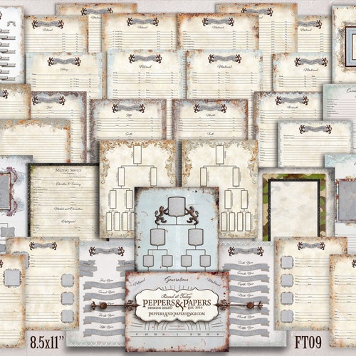 Family Tree Workbook Genealogy Forms Ancestry Record - Etsy