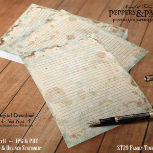Printable Writing Paper, Printable Stationery Set, for Scrapbooking ...